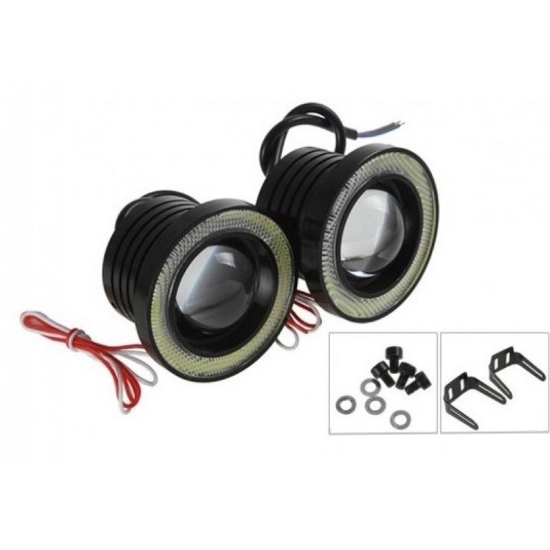 LED ΦΩΤΑ ΟΜΙΧΛΗΣ ΑΥΤΟΚΙΝΗΤΟΥ ΜΕ ANGEL EYES M609-76MM