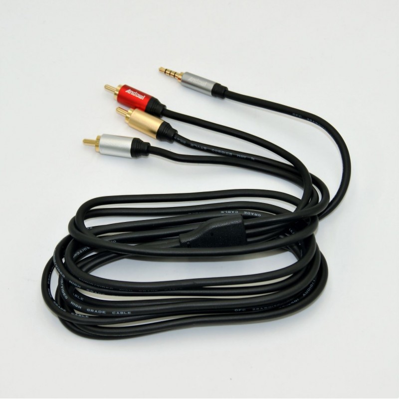 ΚΑΛΩΔΙΟ ΗΧΟΥ ΣΤΕΡΕΟ 3m AUX-3RCA ANDOWL QY-AV103