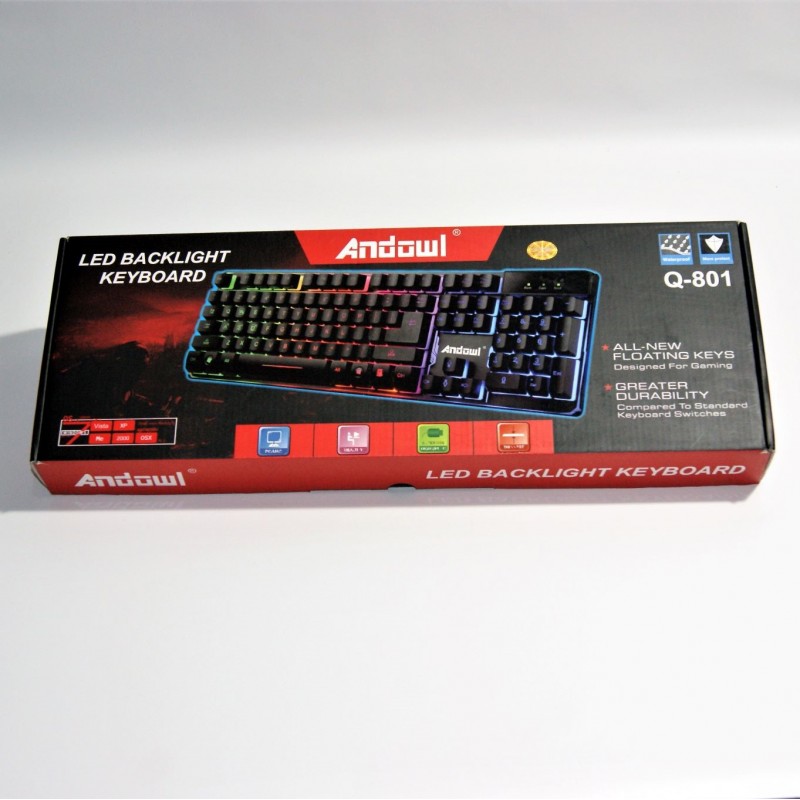 ΠΛΗΚΤΡΟΛΟΓΙΟ ΜΕ ΟΠΙΣΘΙΟ ΦΩΤΙΣΜΟ LED ANDOWL Q-801